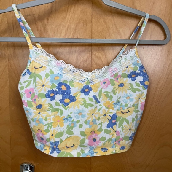 PacSun | Tops | Pacsun Floral Lace Cropped Tank Top | Poshmark
